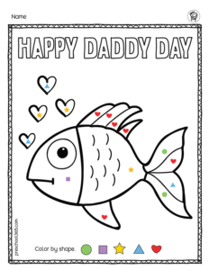 Free Happy Fathers Day Activity for Preschool kids