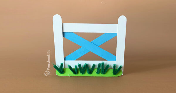 G as in Gate preschool wooden gate craft activity