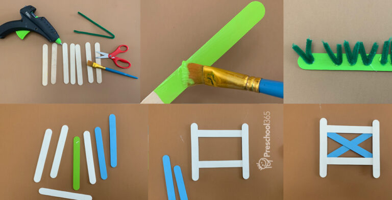 G as in Gate preschool wooden gate craft activity
