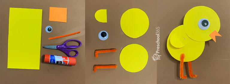 Fun paper chick crafting for homeschool children