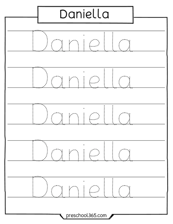 Calvin Tomas Valeria Josue Daniella Name Tracing Sheets