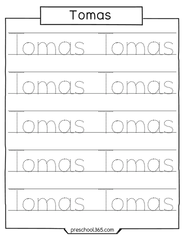 Preschool365-free-name-tracing-sheet-tomas-d | Preschool365