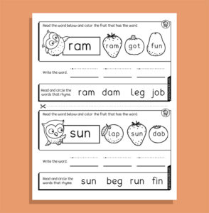 CVC Read, Write, And Rhyme Activity Packet for 4-6yr-old