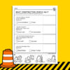 Construction Theme Activity Packet for 4-7yr-old