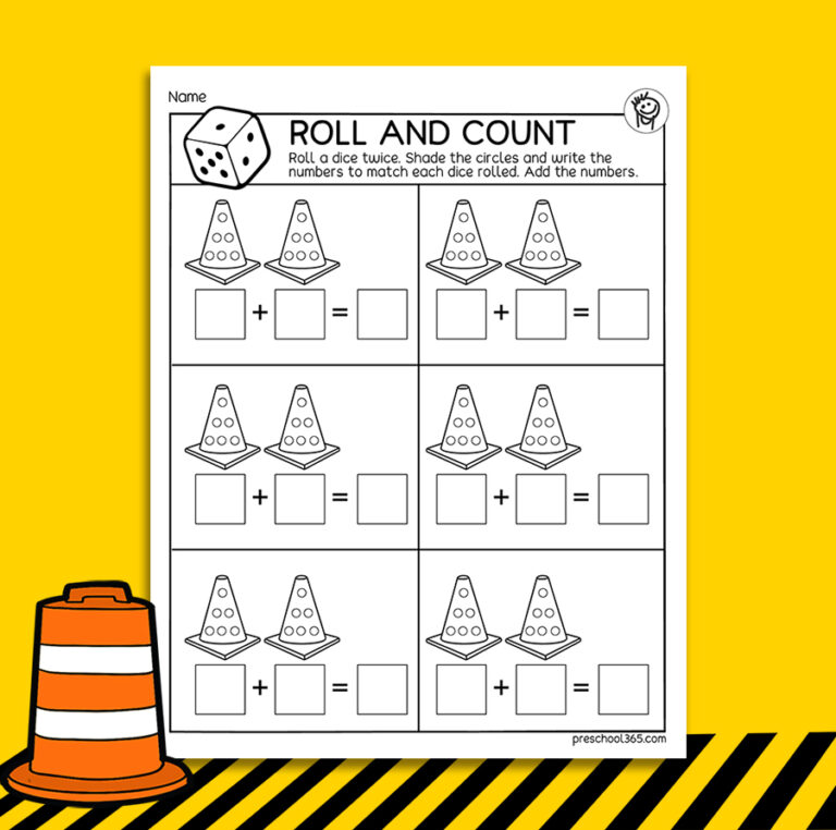 Construction Theme Activity Packet for 4-7yr-old