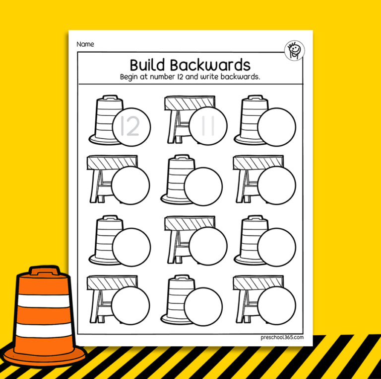 Construction Theme Activity Packet for 4-7yr-old