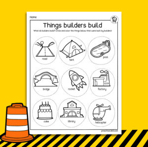 Construction Theme Activity Packet for 4-7yr-old