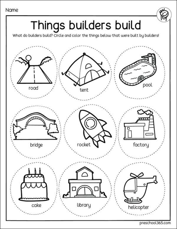 Kindergarten Building And Construction Theme