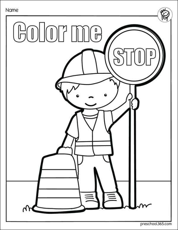 construction-worker-coloring-activity | Preschool365