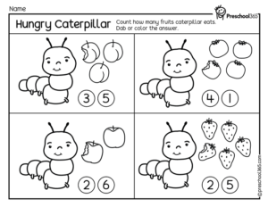 free-preschool-caterpillar-counting-activity | Preschool365