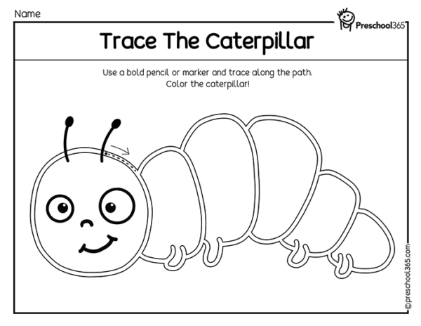 free-preschool-caterpillar-tracing-activity | Preschool365