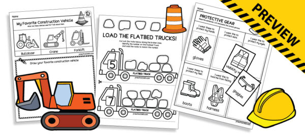 kindergarten-building-and-construction-theme-worksheets | Preschool365