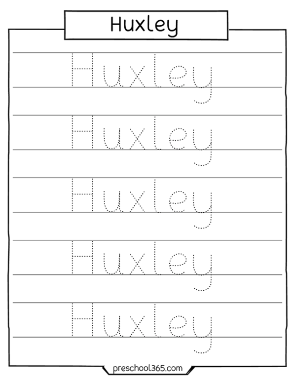 Tracing sheet Kane Carolina Zamari Khari Enzo Evie Huxley