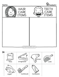 Hair-care-and-teeth-care-Preschool-Activity-L1 | Preschool365