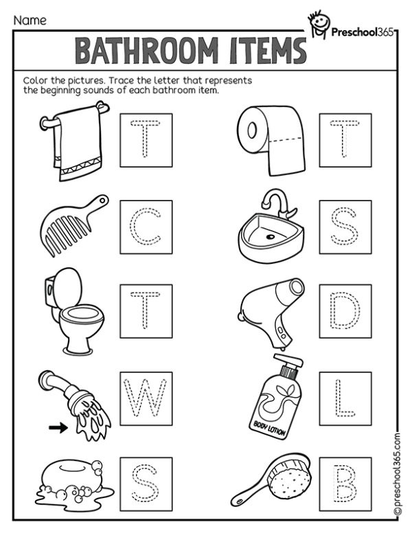Bathroom Preschool Activities L1