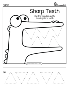preschool-alligators-teeth-activity-sheets | Preschool365