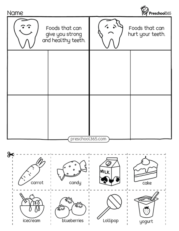 preschool-food-for-good-teeth-activity-sheets-02 | Preschool365