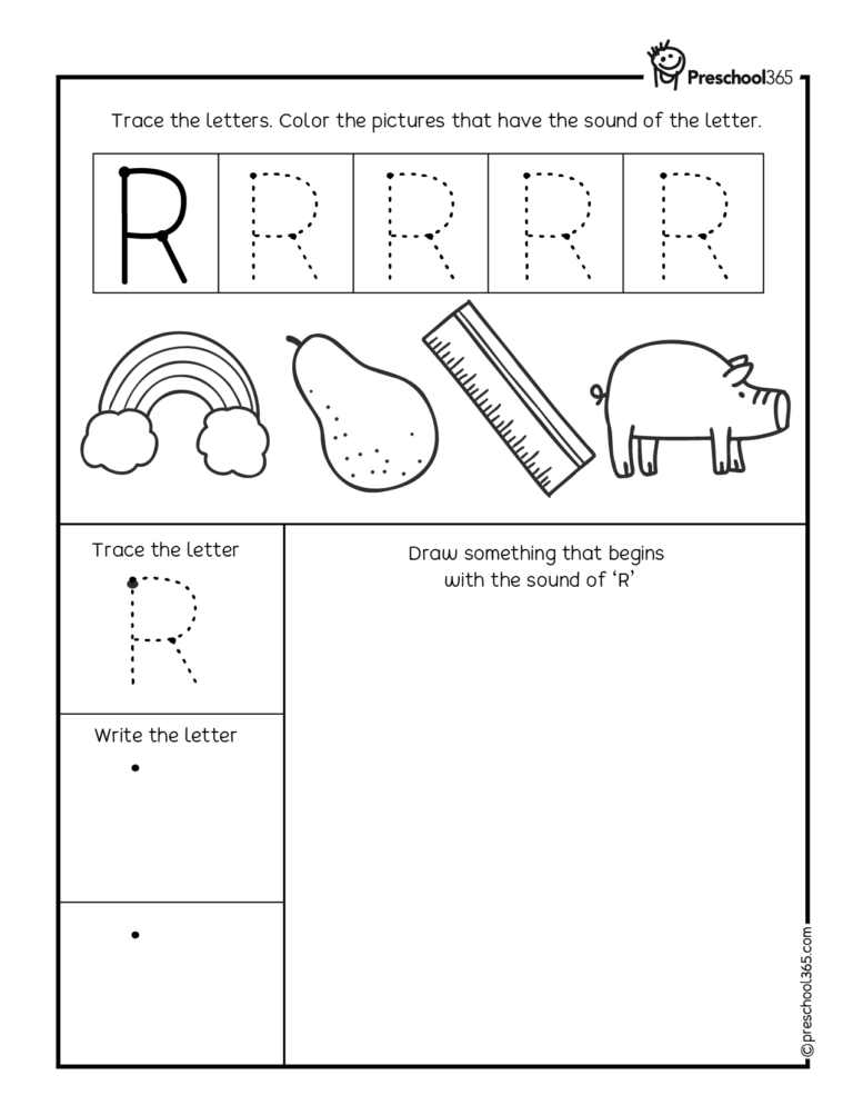 Uppercase-Letter-Tracing-Activity-letter-R | Preschool365
