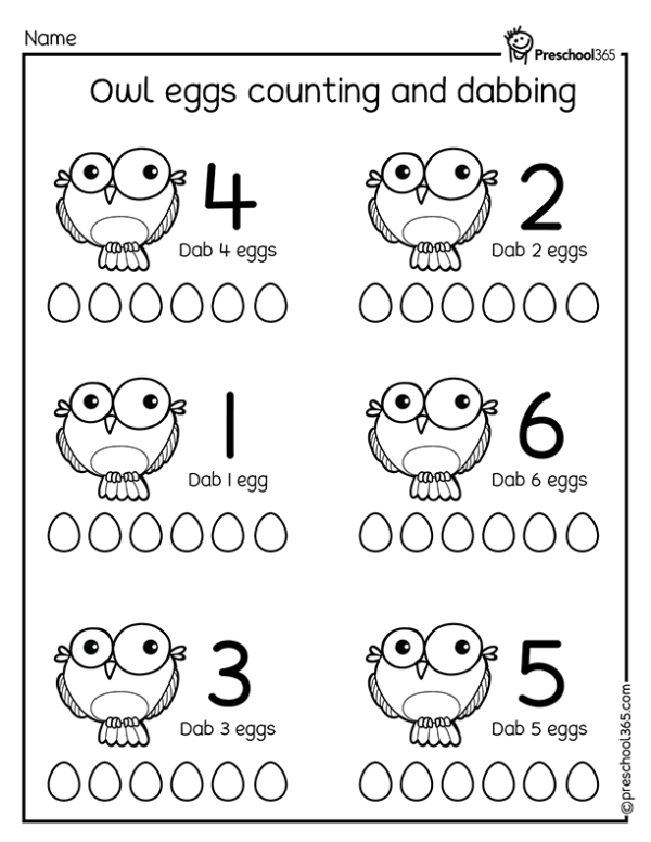 Free Downloadable Owl Theme Activities for Preschoolers