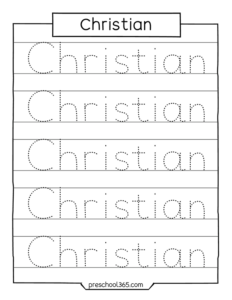 EVELYN HADLEE NATALIE OWEN CHRISTIAN WALKER PRESCHOOL NAME TRACING SHEETS