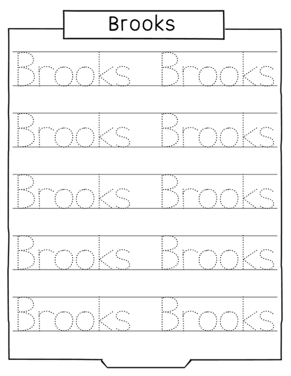 ALIJAH AMAYRA AUDEN BROOKS DA’MYAH DUKE PRESCHOOL NAME TRACING SHEETS