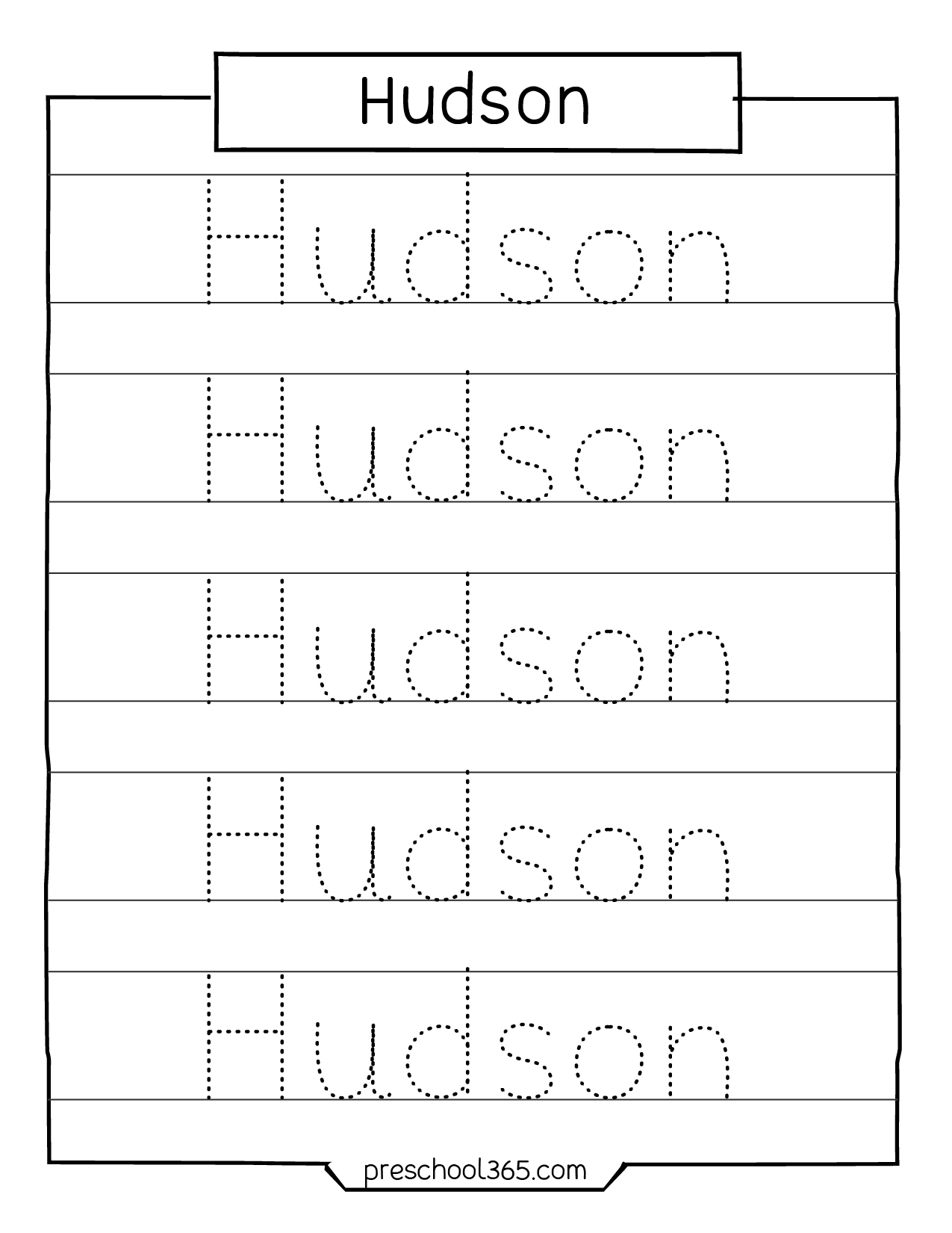 MYLA MIKAYLA HUDSON PRESCHOOL NAME TRACING SHEETS | Preschool365