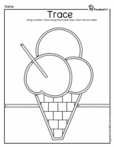 icecream-line-tracing-Preschool-Activity-L1 | Preschool365
