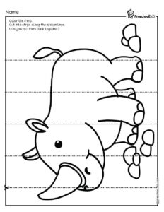At-The-Zoo-Preschool-rhino-puzzle-Activity-Sheets | Preschool365