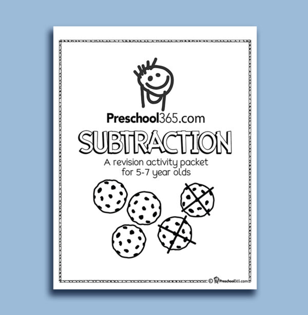 Kindergarten Subtraction Math Packet (5-7yr-olds)