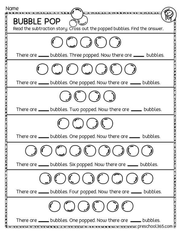 Free take-away worksheets for kindergarten children