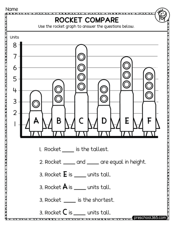 Outer-Space-rocket-height-comparison-activity | Preschool365
