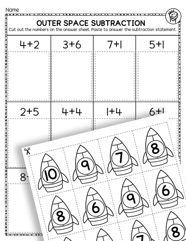 Solar System Outer Space Activity Worksheets for Kindergarten