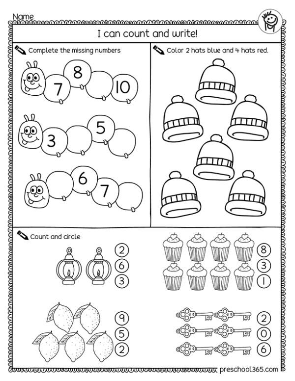 I can count 1-10 activity pack for PreK and Kindergarten
