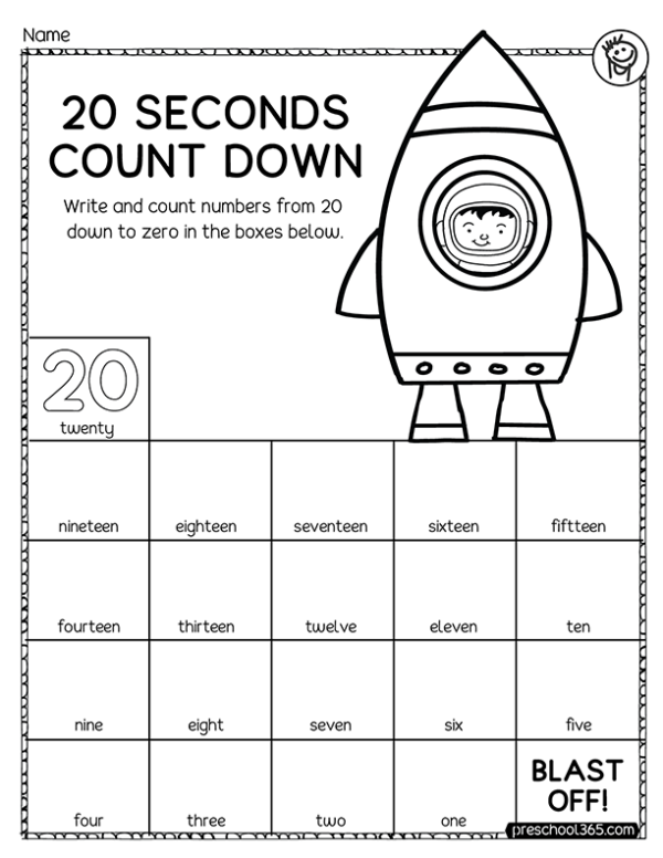 Solar System Outer Space Activity Worksheets for Kindergarten